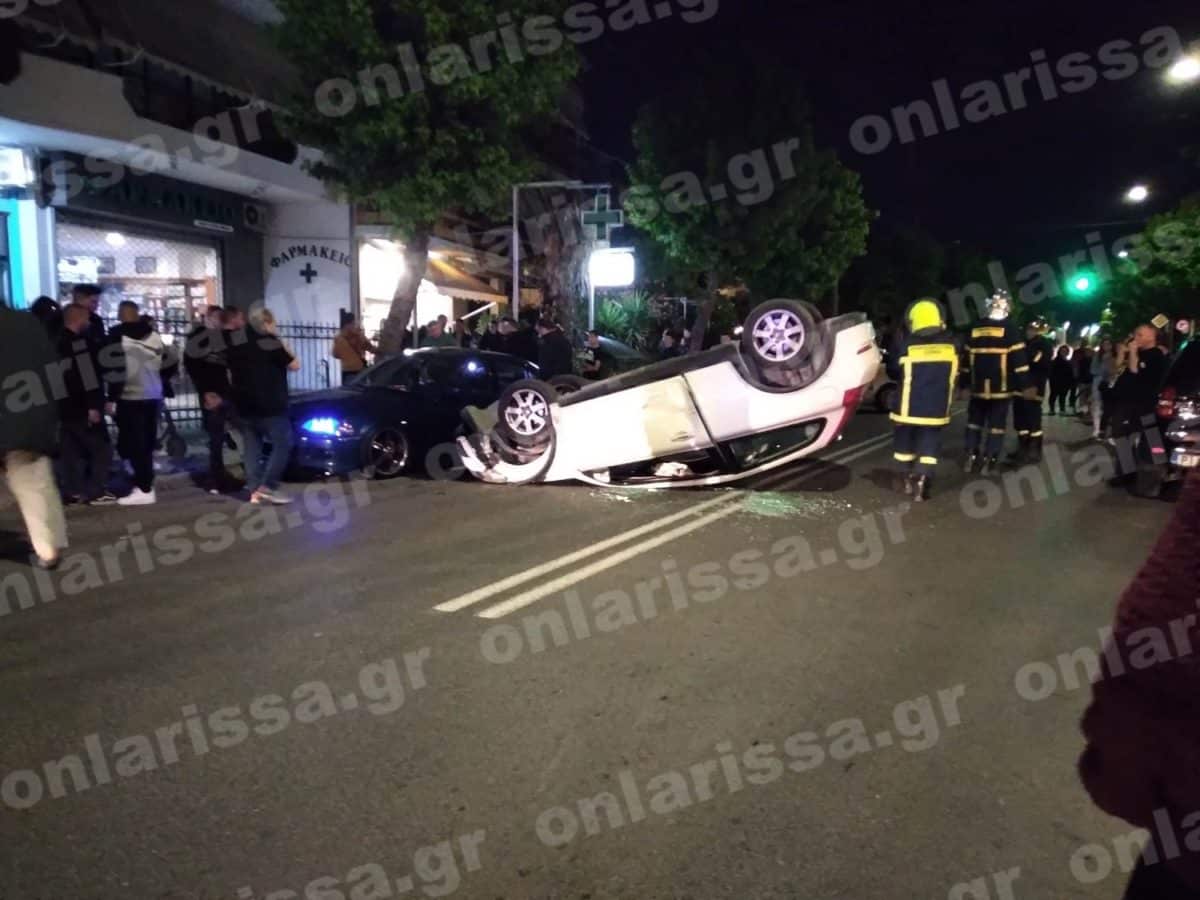 Σοβαρό τροχαίο στη Λάρισα: Τούμπαρε αυτοκίνητο μετά από σύγκρουση με ...
